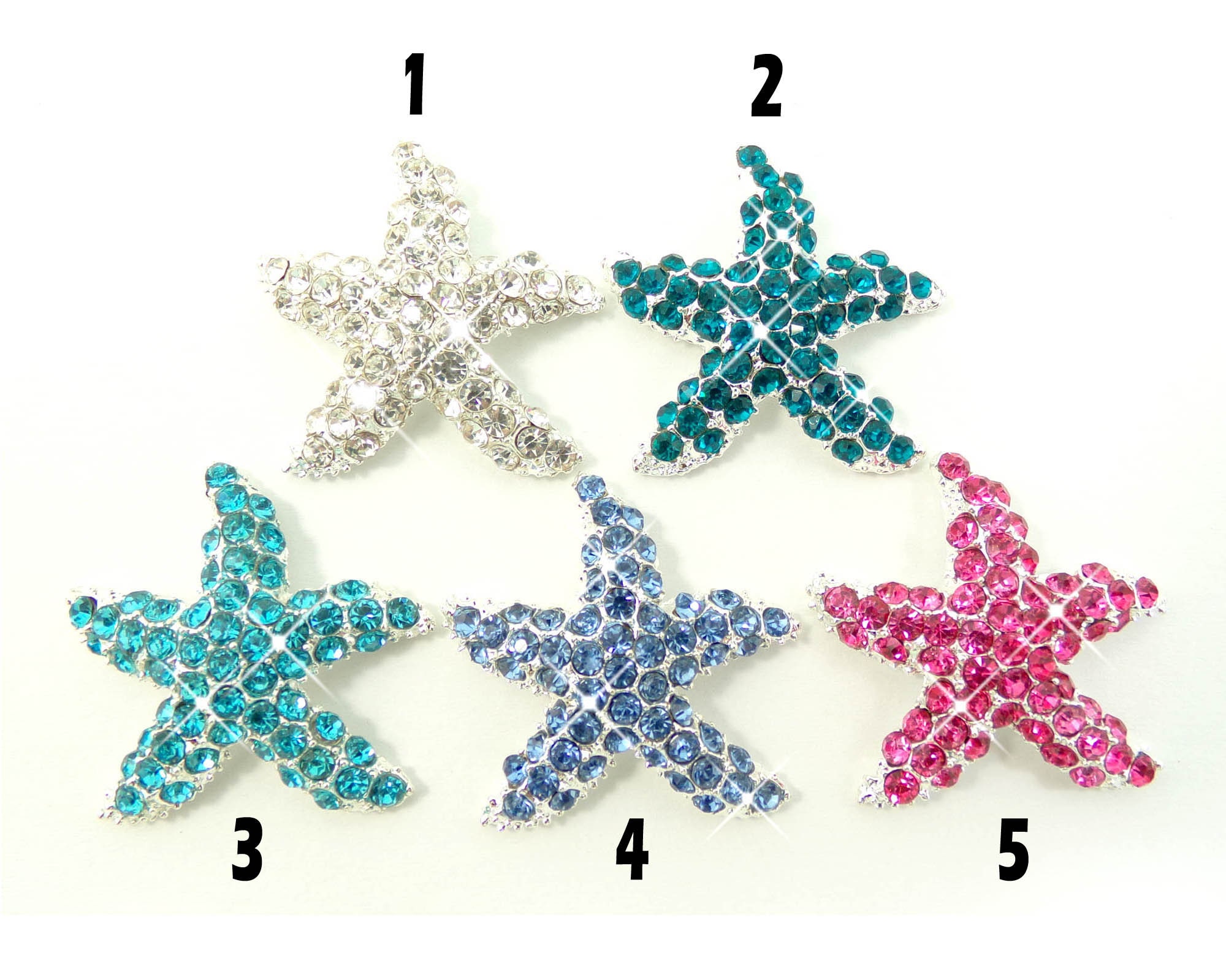 Starfish Button 30mm You Choose Clear Teal Aqua Pink Blue | Etsy