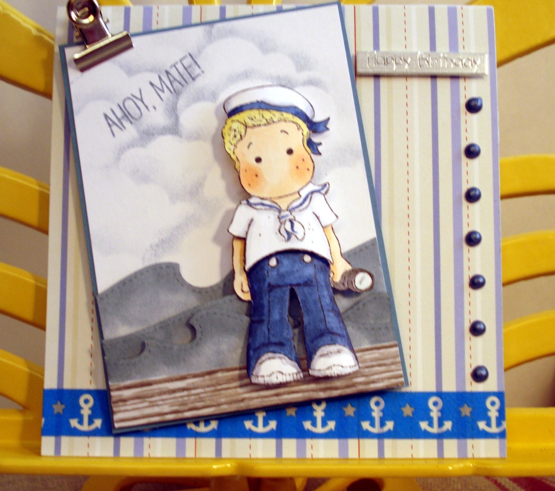 Magnolia Card/handmade Card for Boys/sailor Card - Etsy