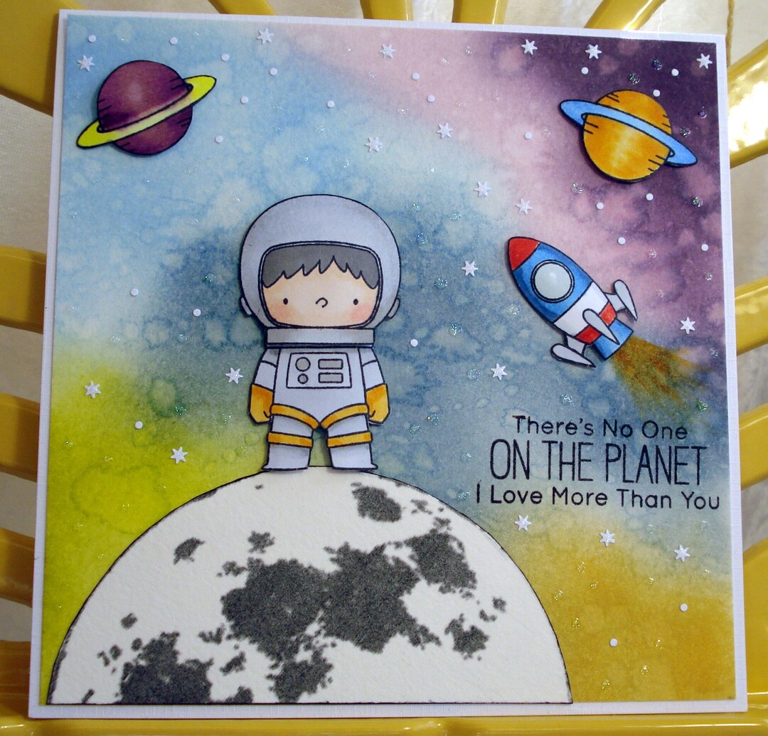 Spaceman Card/boys Birthday Card - Etsy