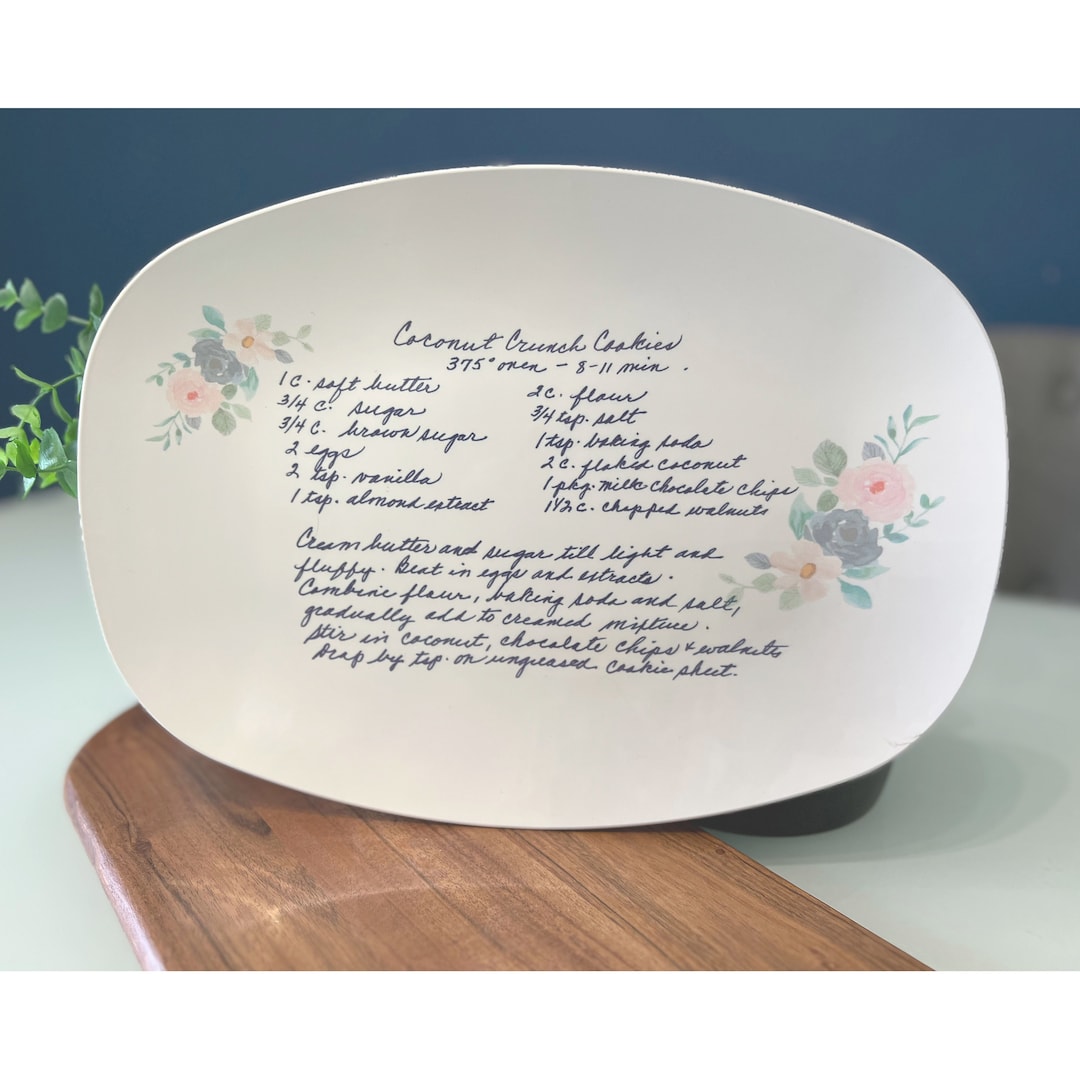 Handwritten Recipe Plate, Keepsake Platter, Family Recipe Platter for ...