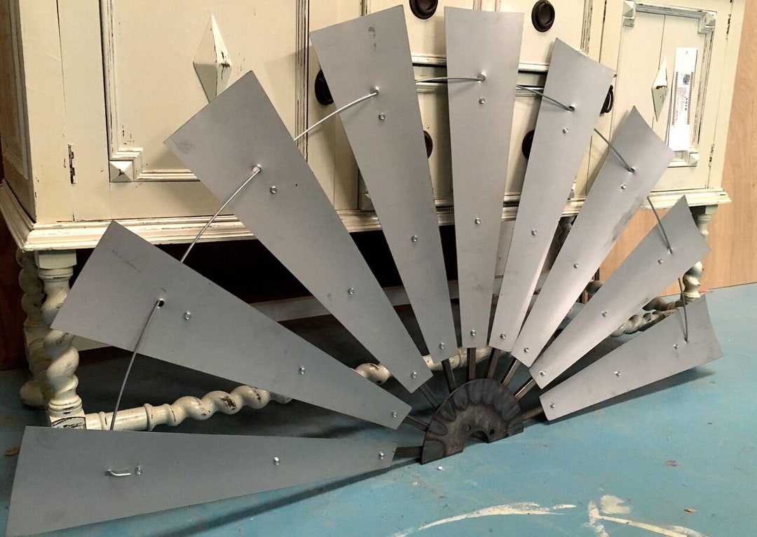 Rustic Steel Windmill Head: Distressed Metal Wall Decor -non Rusted ...