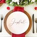 Custom Dinner Plate for Holiday Dinner, Holiday Word Plate, Place Card ...