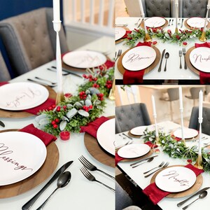 Custom Dinner Plate for Holiday Dinner, Holiday Word Plate, Place Card ...