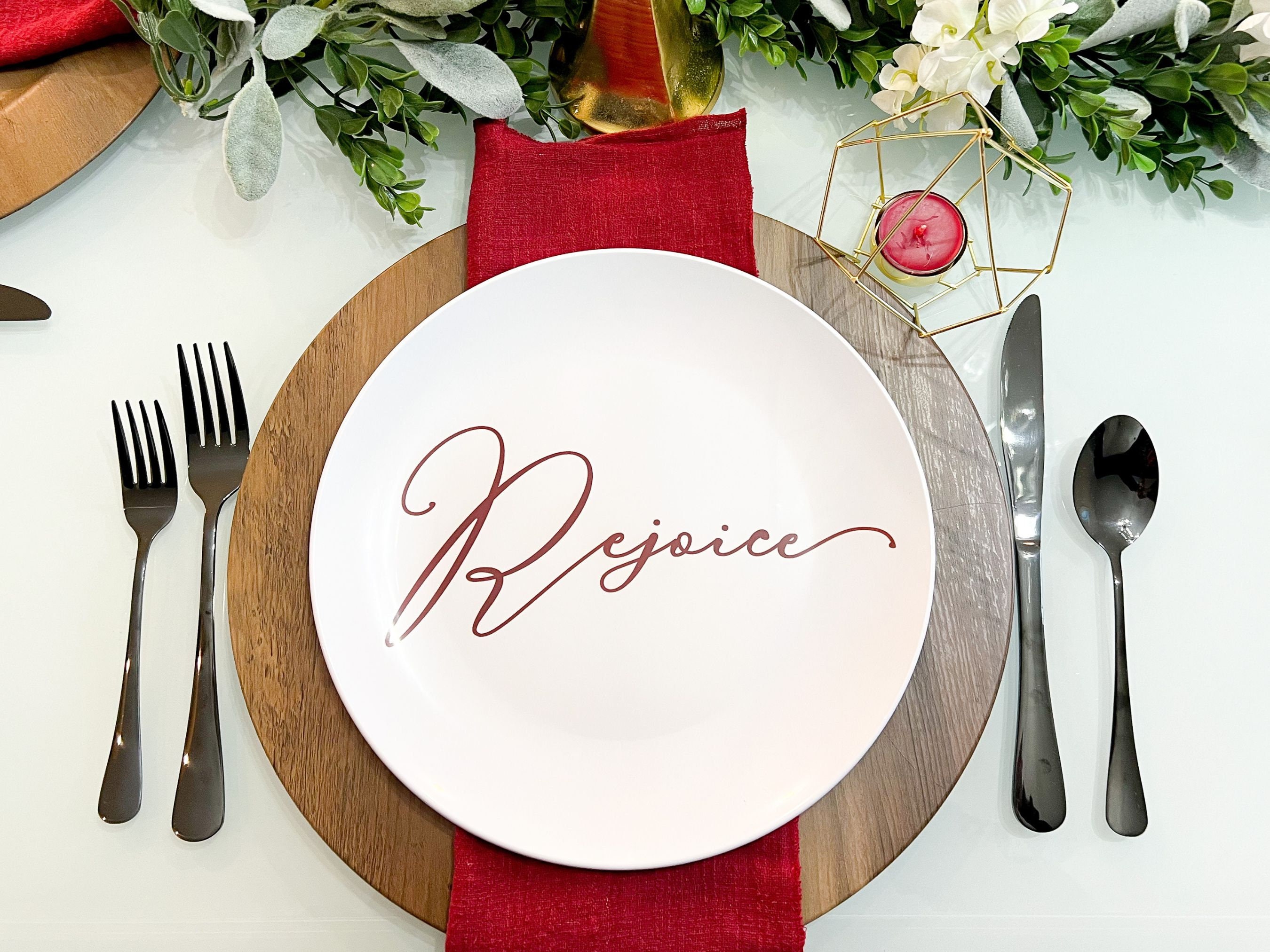 Personalized Christmas Dinner Plate: Holiday Table Setting - Etsy