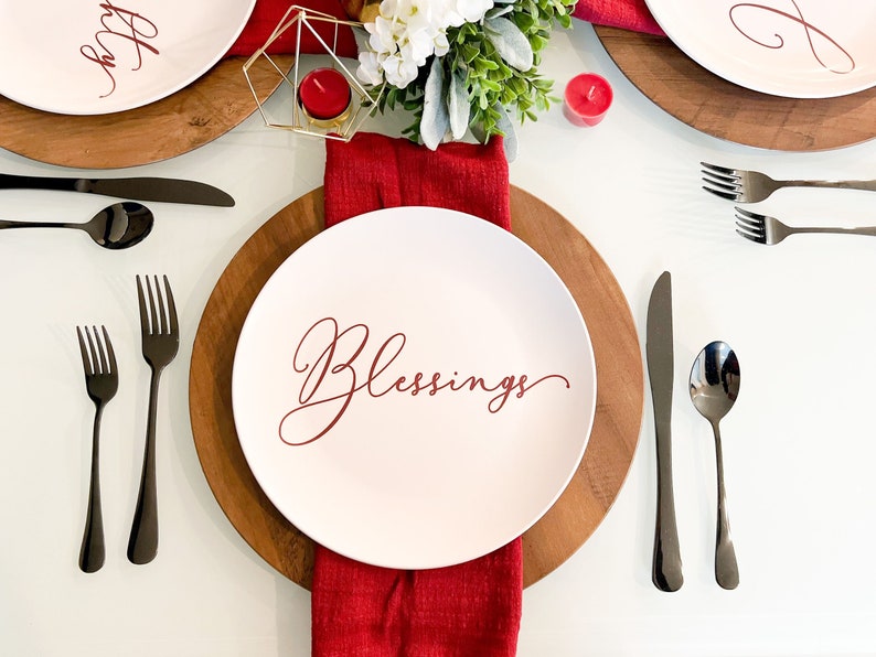 Personalized Christmas Dinner Plate: Holiday Table Setting - Etsy