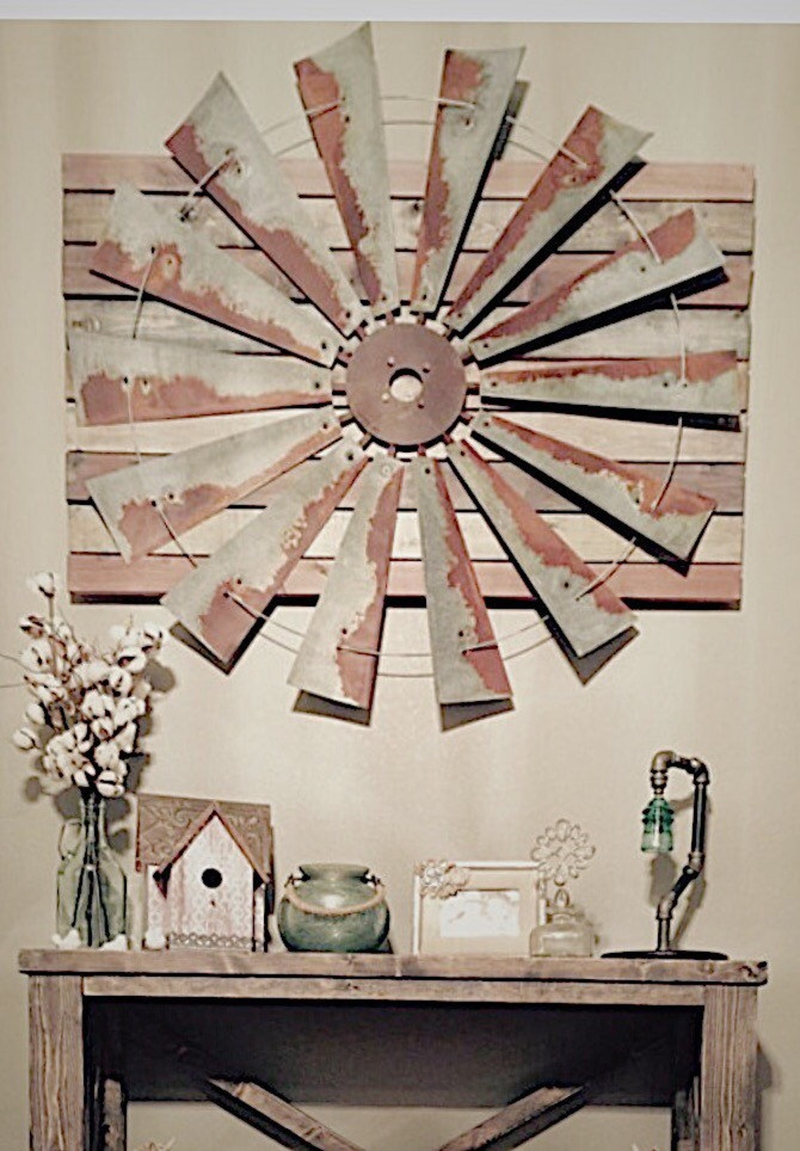 Farmhouse Windmill Wall Decor Half Windmill Decor Metal | Etsy