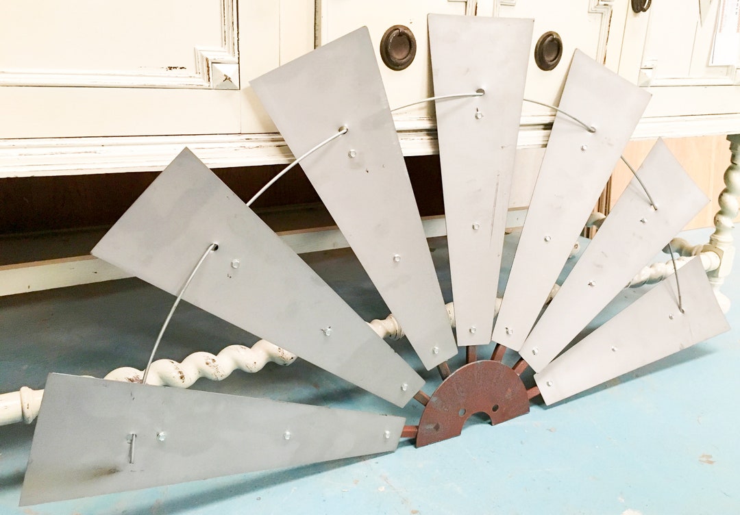 Half Windmill Decor Head, Silver Metal Windmill Decor, Windmill Fan ...