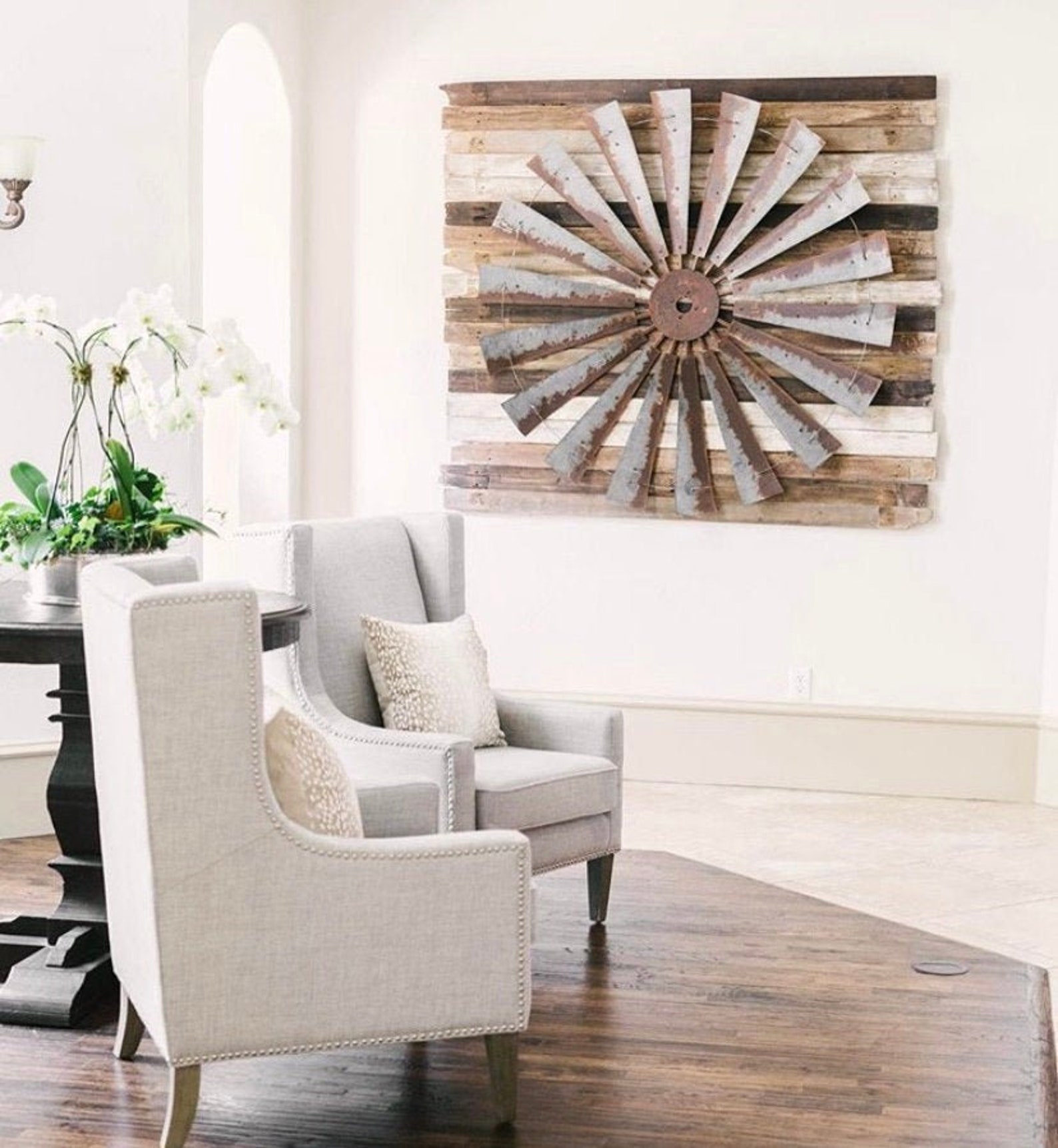 Farmhouse Windmill Wall Decor Half Rustic Wall Art Windmill - Etsy