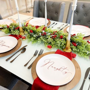 Custom Dinner Plate for Holiday Dinner, Holiday Word Plate, Place Card ...