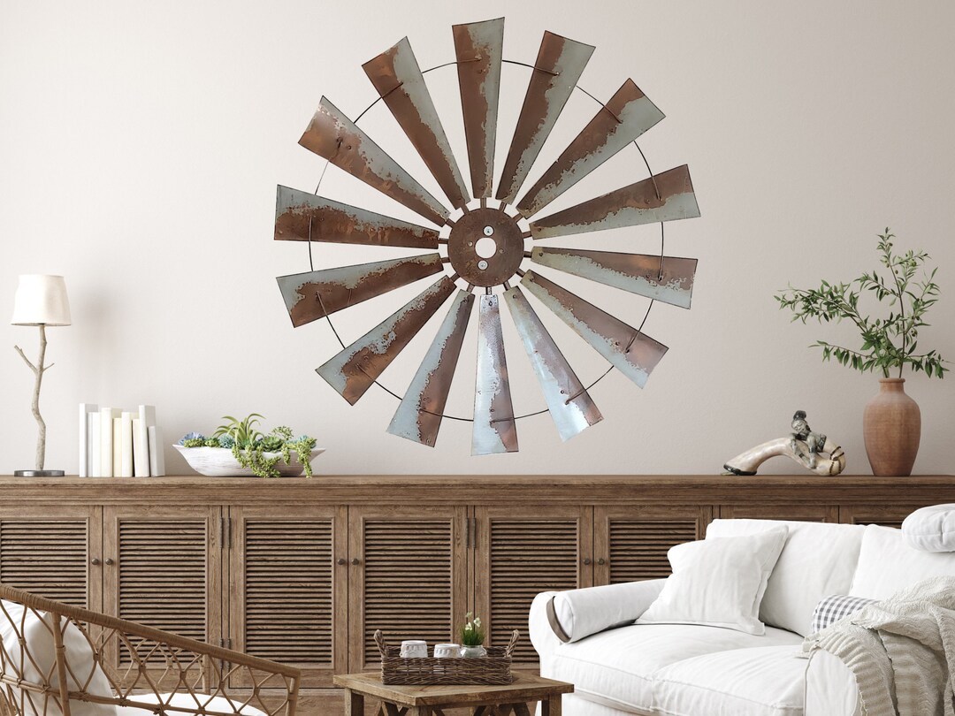 Authentic Metal Windmill Decor Head, Windmill Wall Decor, Large Steel ...