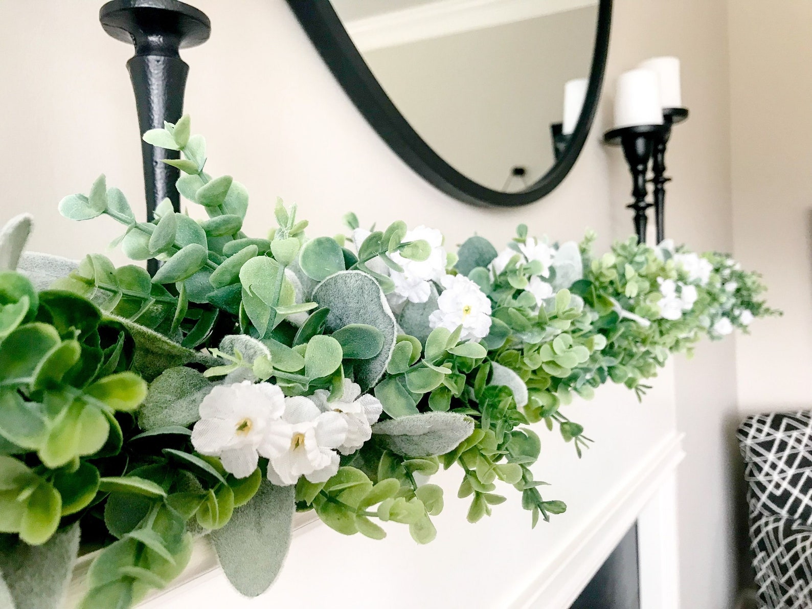 Lambs Ear Greenery Garland Table Runner Greenery Table - Etsy