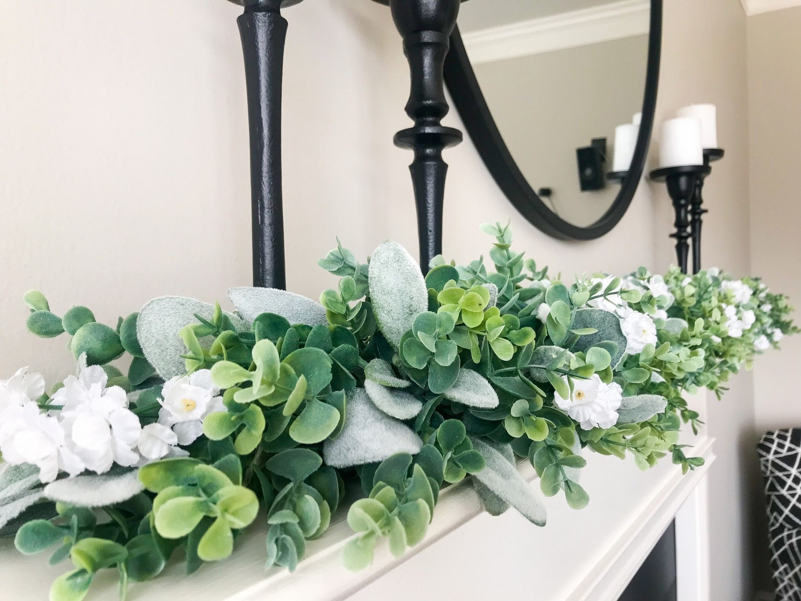 Lambs Ear Greenery Garland Table Runner Greenery Table - Etsy