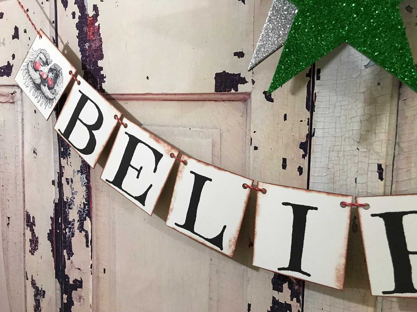 Believe Banner Rustic Christmas Banner Santa Banner Believe | Etsy