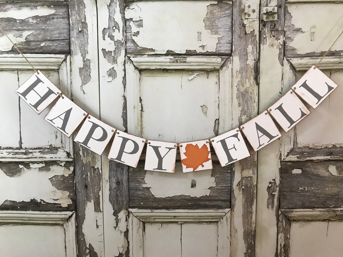 Happy Fall Banner Fall Decor Fall Banner Rustic Fall Sign - Etsy