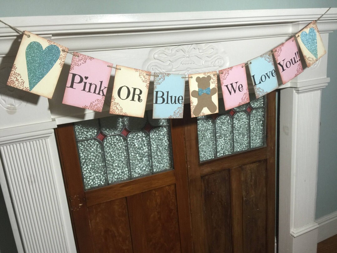 Gender Reveal Banner Pink or Blue Banner Pink or Blue Sign - Etsy