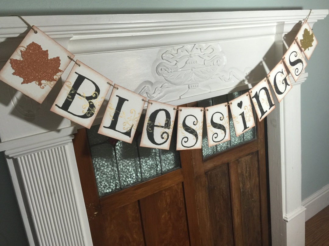 Blessings Banner Thanksgiving Banner Thanksgiving - Etsy