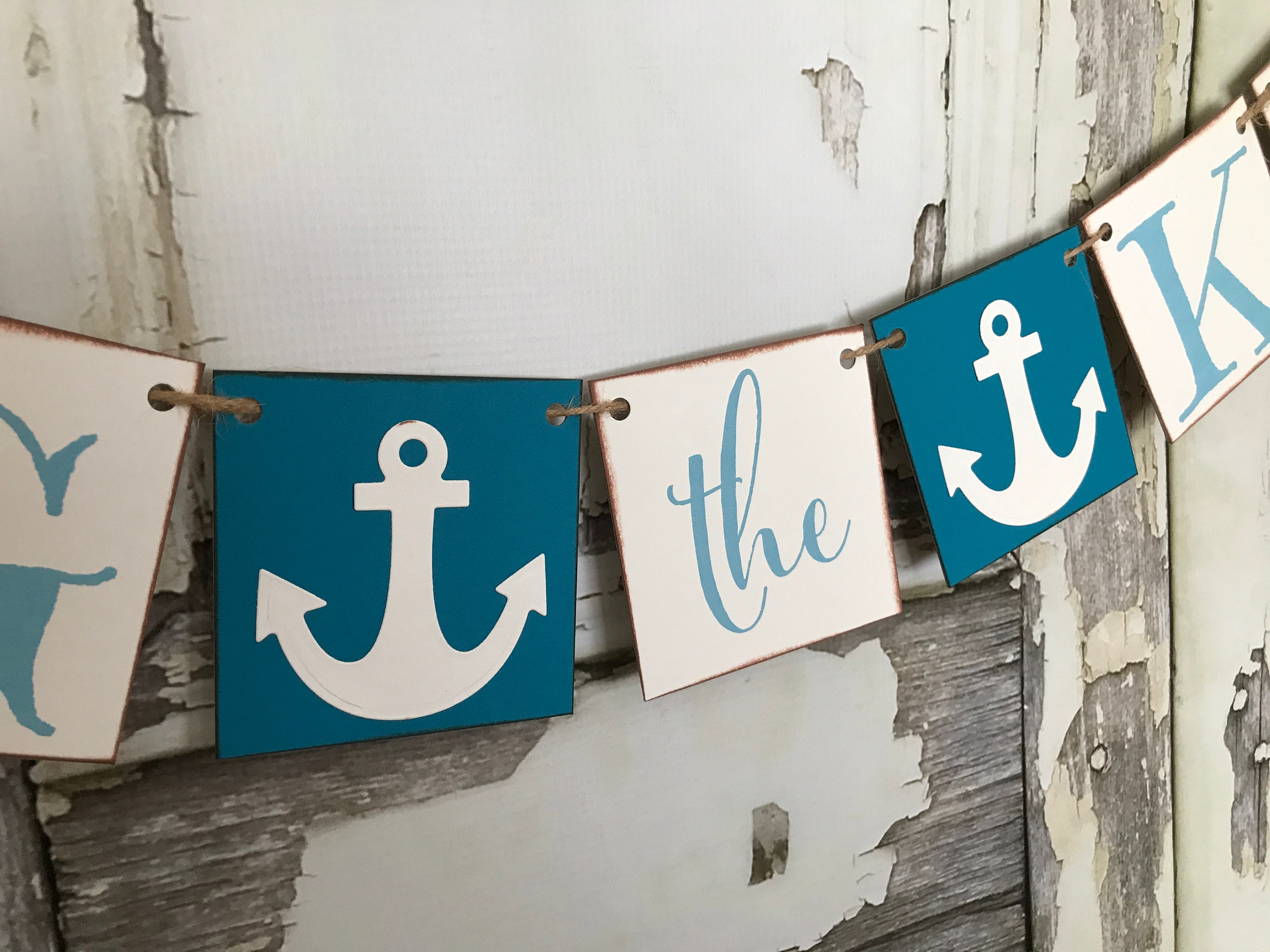Tying the Knot Banner Nautical Wedding Garland Engagement | Etsy