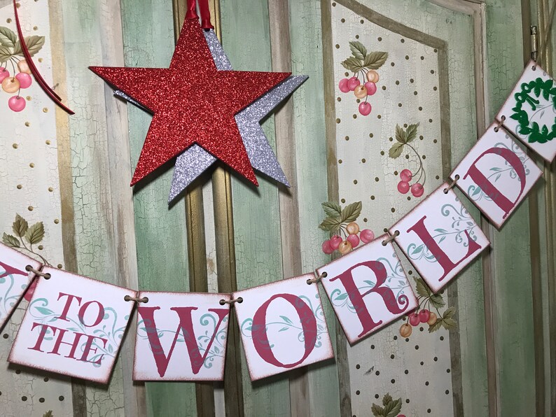 Rustic Christmas Banner Joy To The World Banner Christmas | Etsy