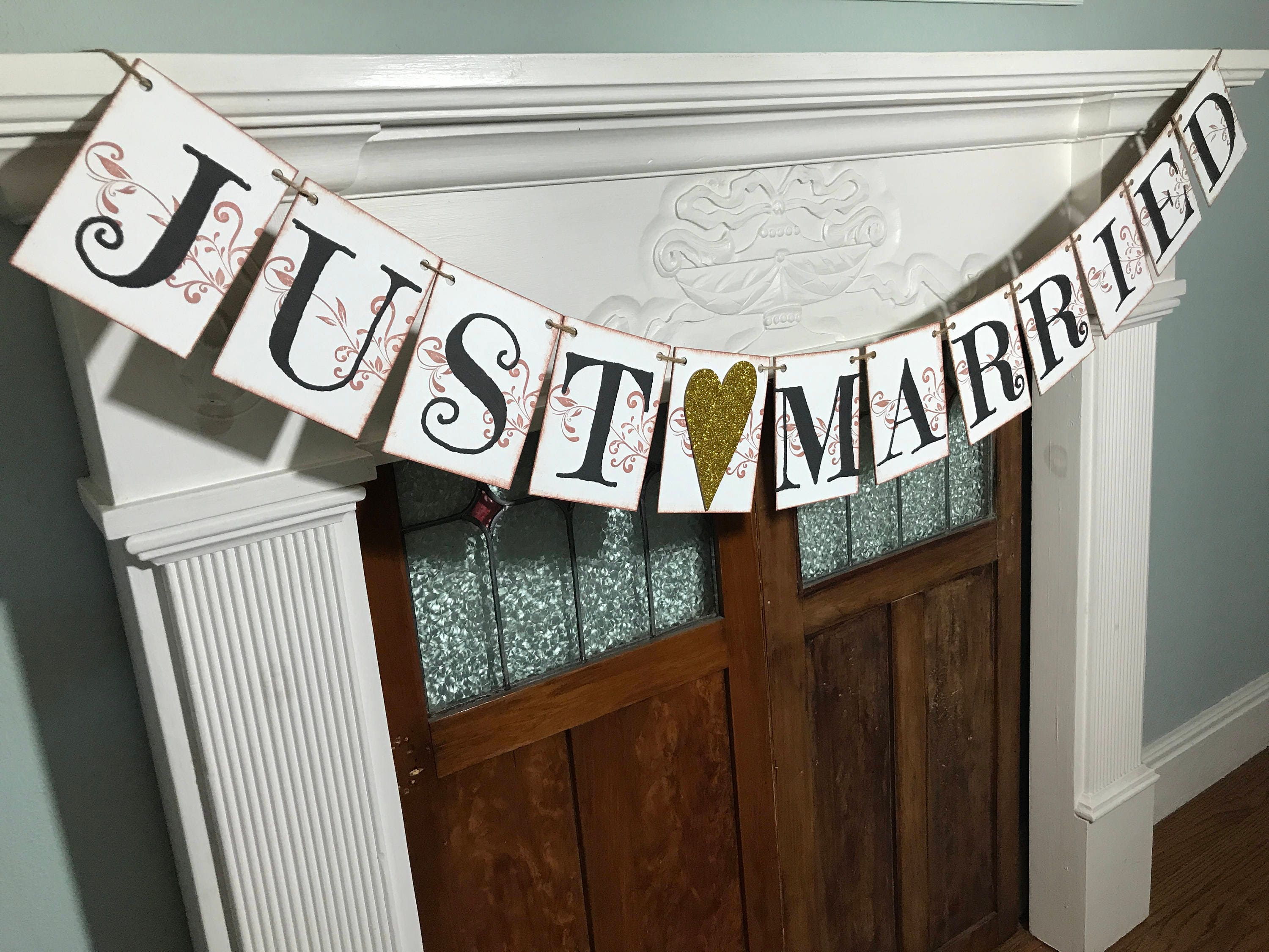 Rustic Wedding Banner - Just Married Banner - Wedding Sign - Engagement ...