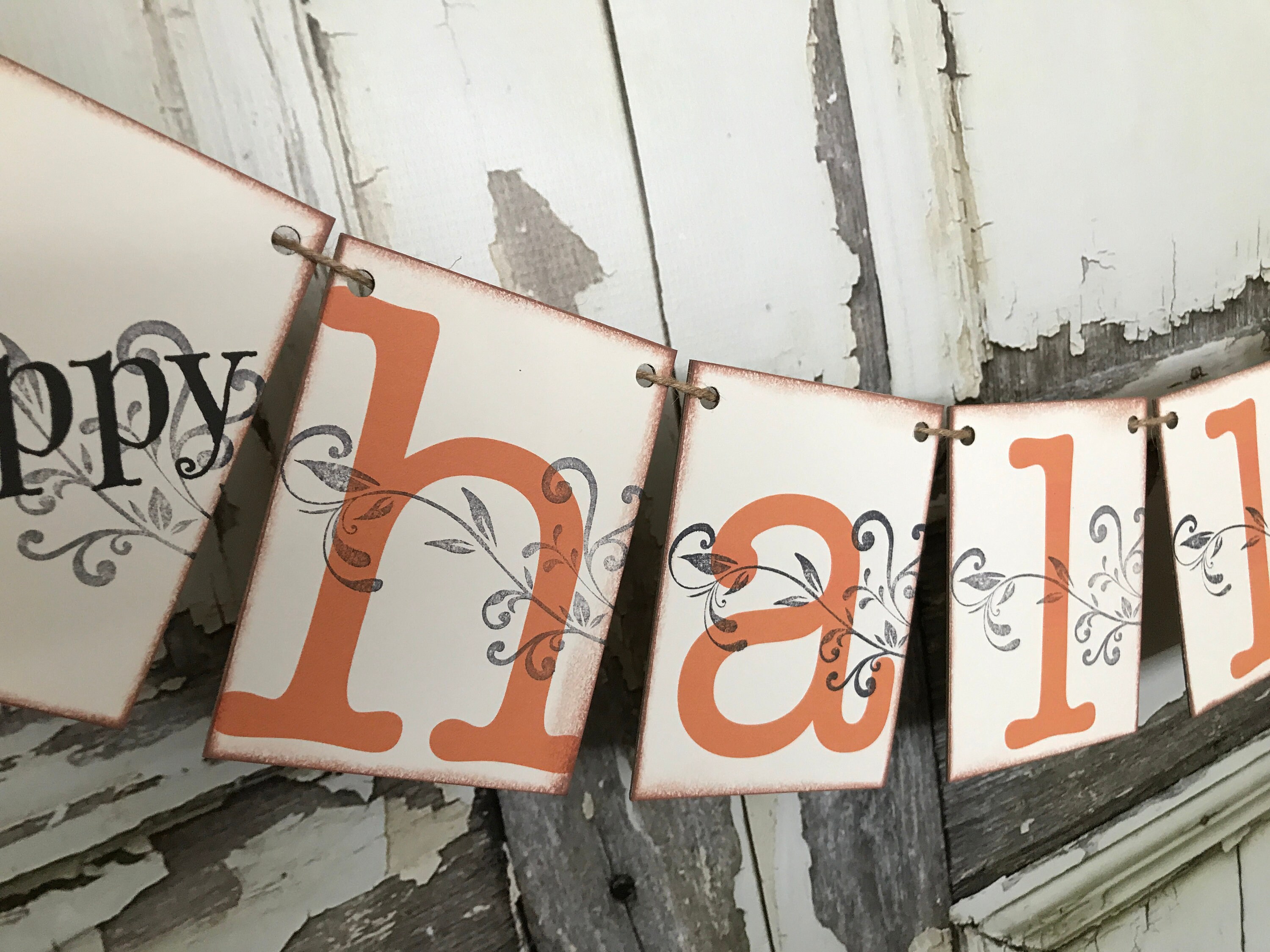 Rustic Halloween Banner Happy Halloween Decor Halloween | Etsy