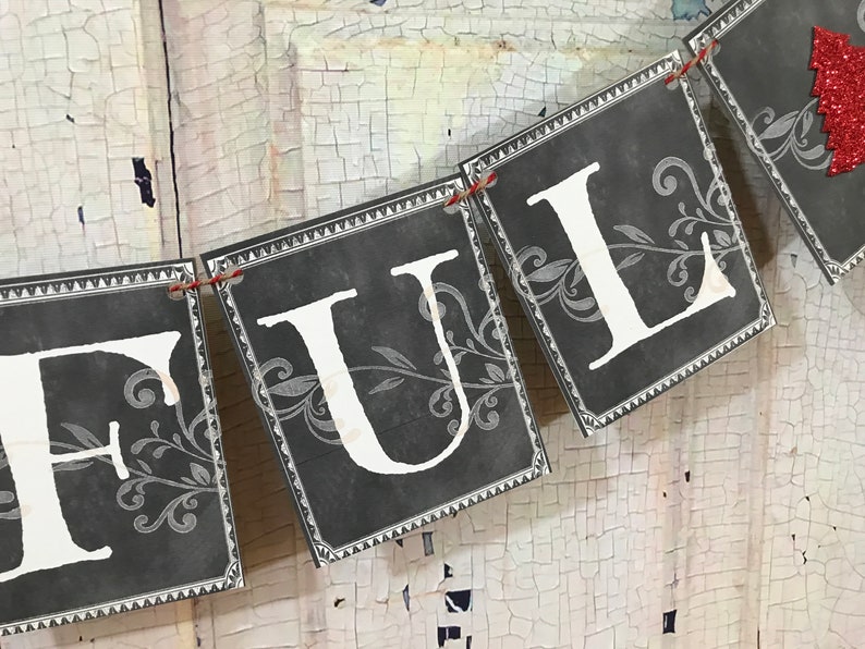 Rustic Joyful Banner Chalkboard Christmas Banner Joy Banner - Etsy