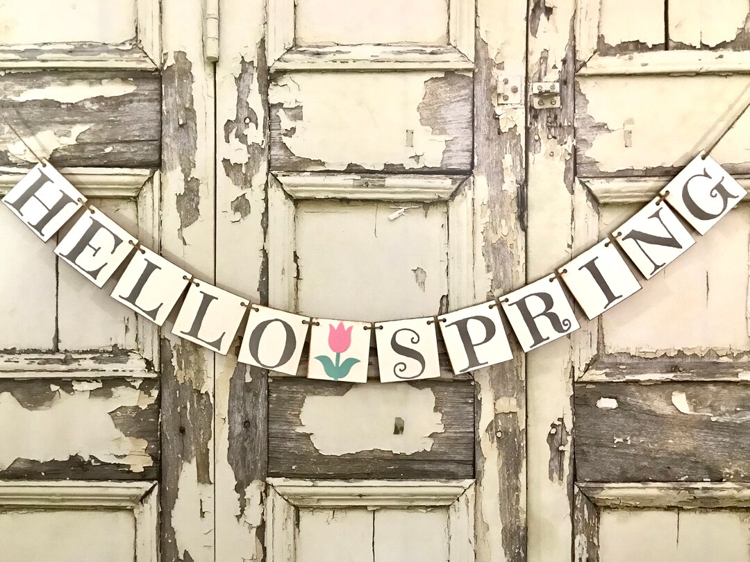Spring Banner, Hello Spring Garland, Spring Decoration - Etsy