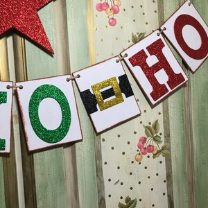 Glitter HO HO HO Christmas Banner, Christmas Decoration - Etsy