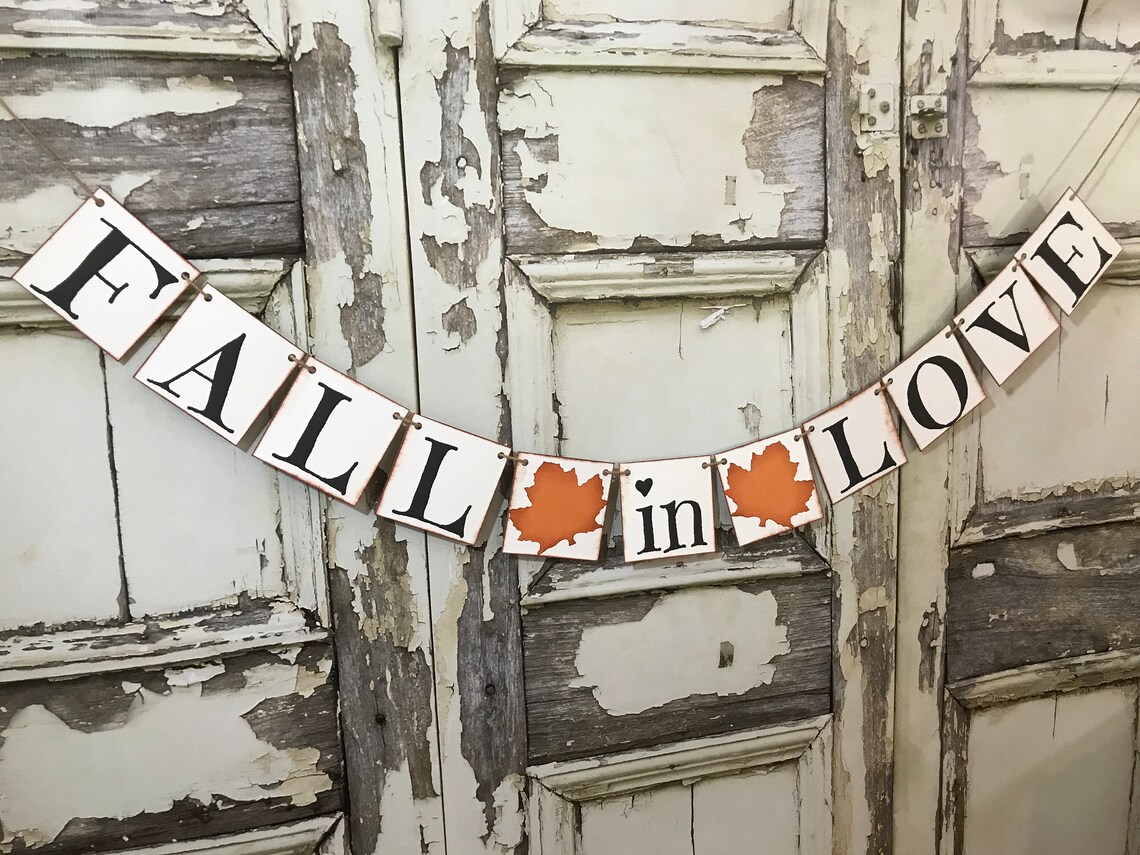 Fall in Love Banner Rustic Fall in Love Sign Autumn Wedding | Etsy