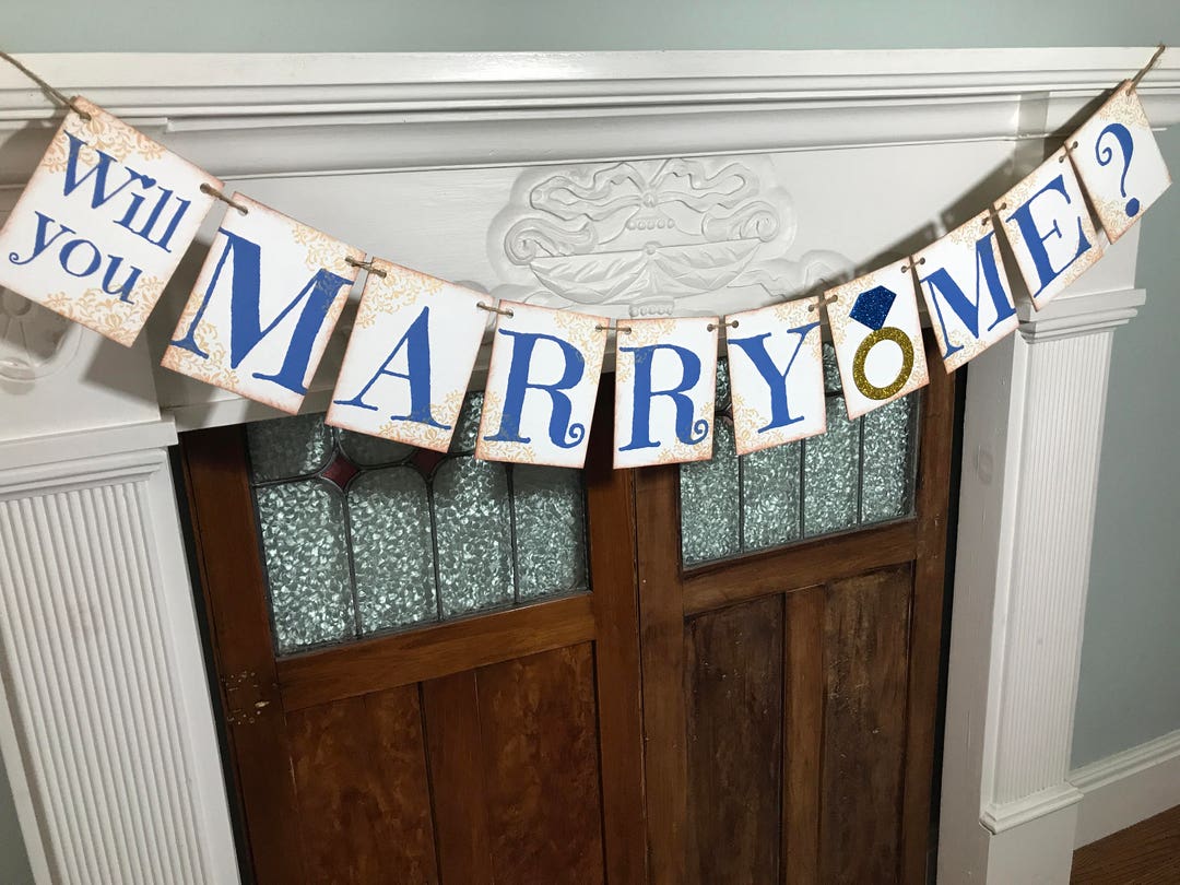 Rustic Marriage Proposal Banner - Will You Marry Me Sign - He Asked ...