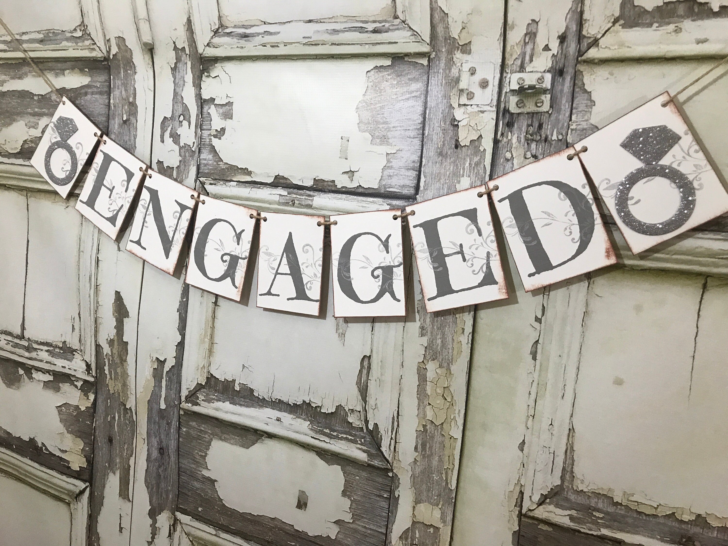 Engagement Banner Engaged Sign Bridal Shower Banner Engaged | Etsy