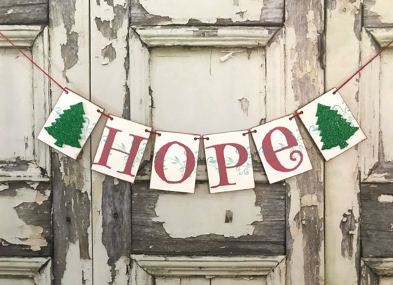 Rustic Hope Banner Christmas Hope Sign Holiday Photo Prop - Etsy