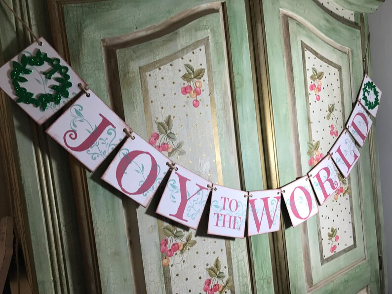 Rustic Christmas Banner Joy To The World Banner Christmas | Etsy