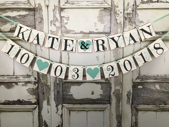Engagement Names Banner Save the Date Banner Engagement - Etsy