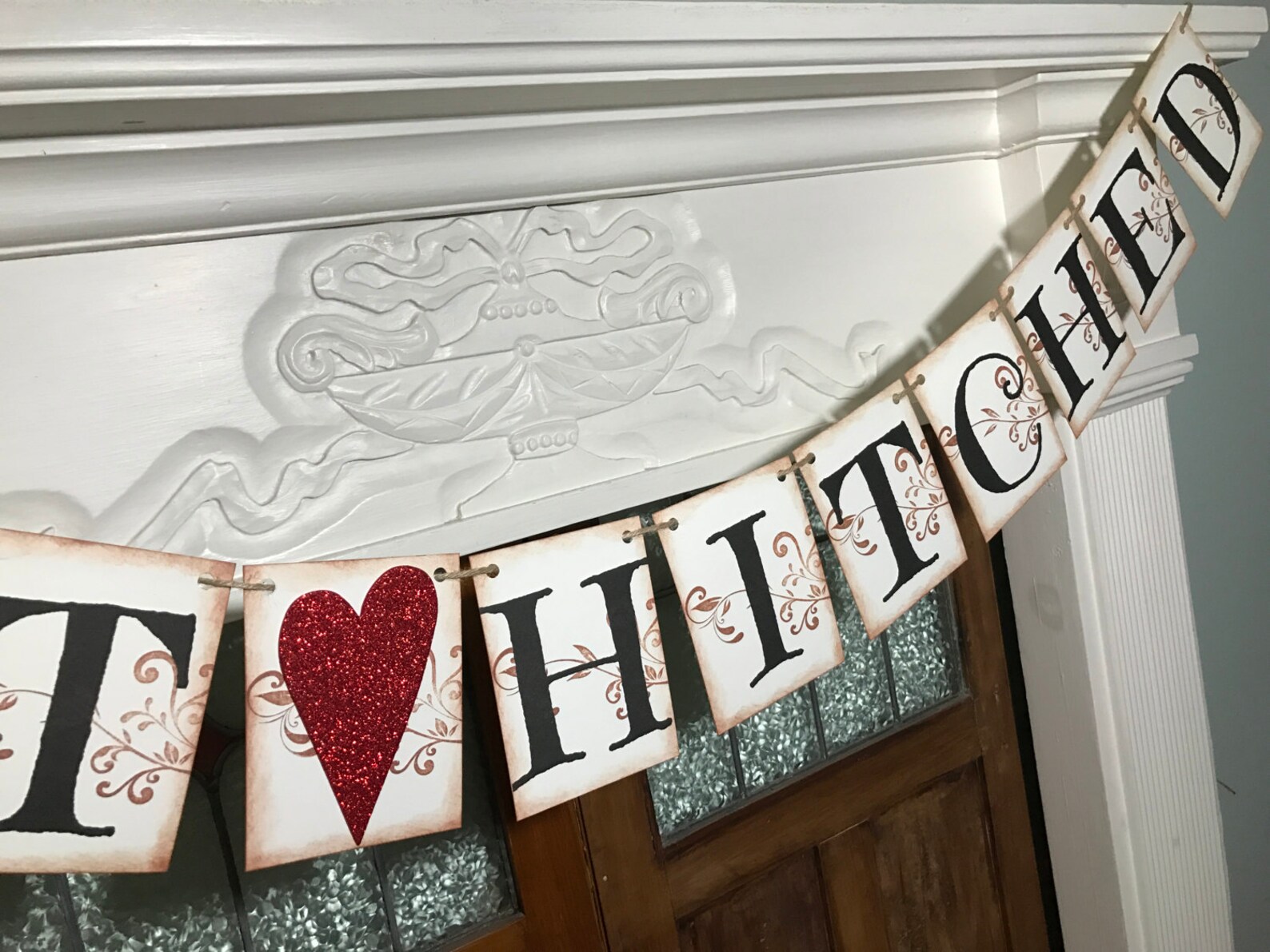 Rustic Wedding Banner, Just Hitched Wedding Car Sign, Wedding Photo ...