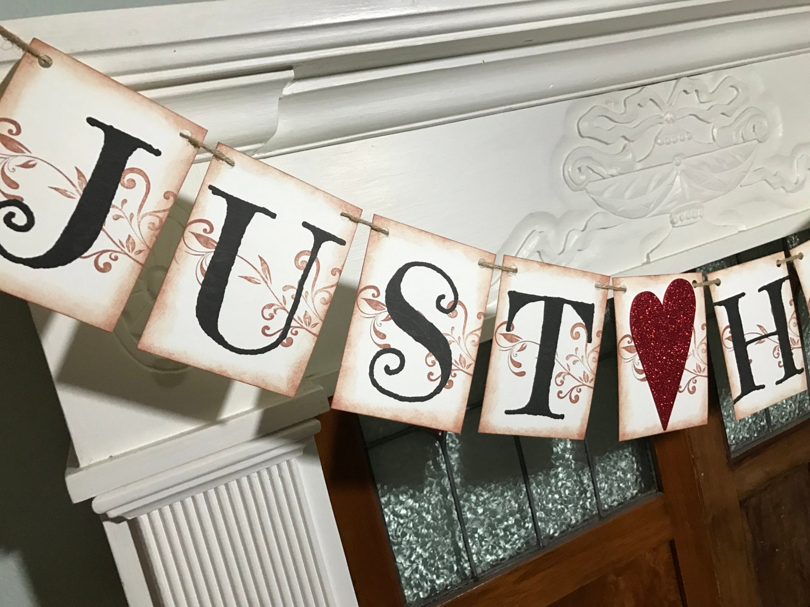 Rustic Wedding Banner, Just Hitched Wedding Car Sign, Wedding Photo ...