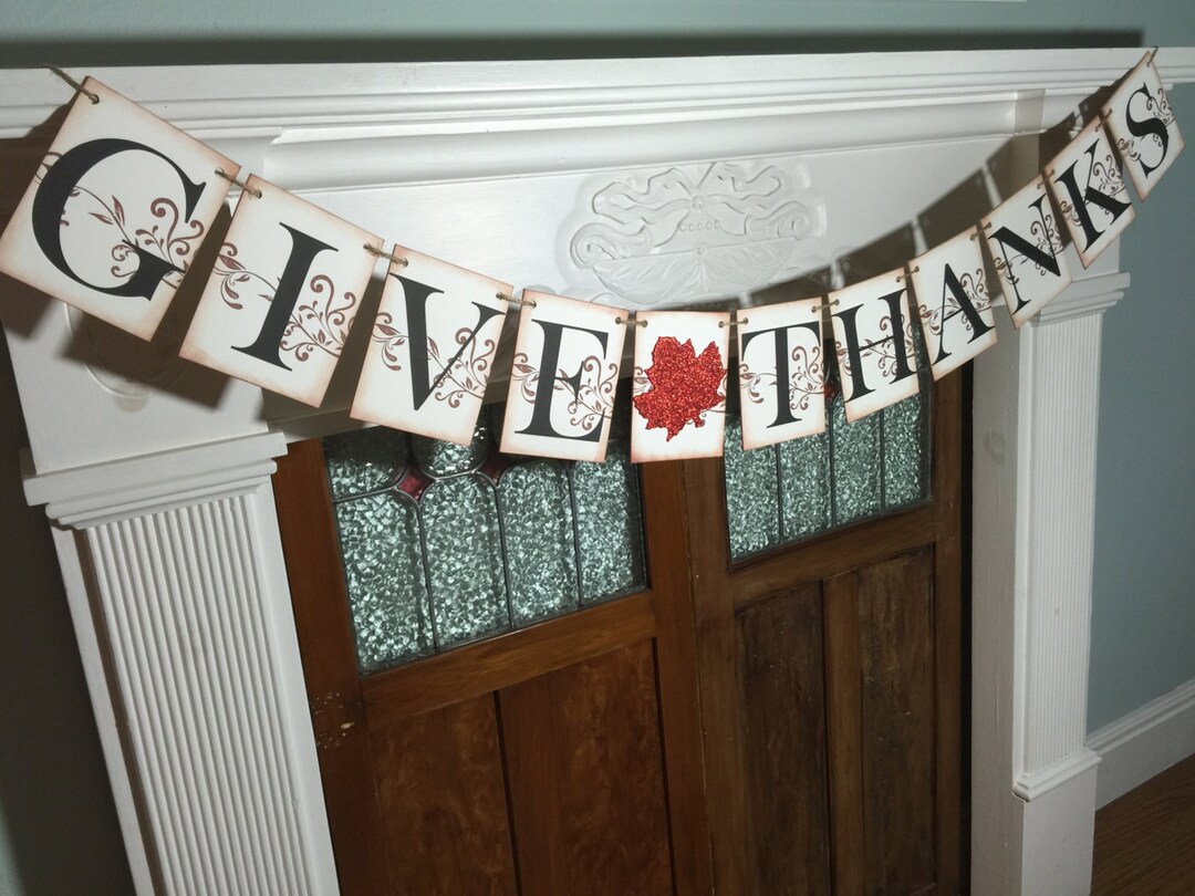 Give Thanks Banner, Thanksgiving Banner, Give Thanks Sign, Fall Banner ...