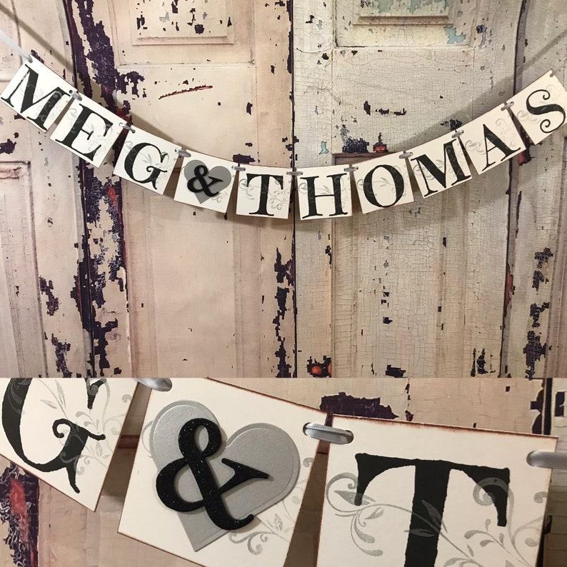 Rustic Names Banner Wedding Banner Engagement Sign - Etsy