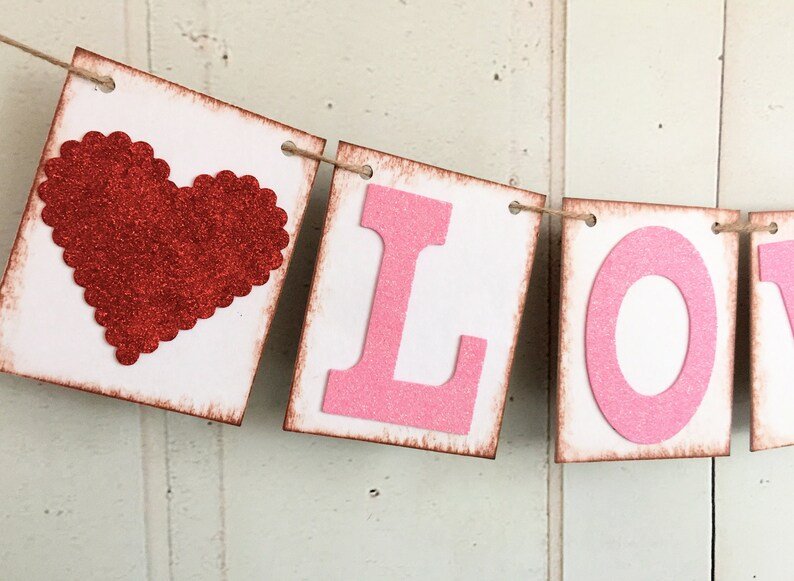 LOVE Banner, Valentine's Day Banner, Engagement Party Decoration, Photo ...