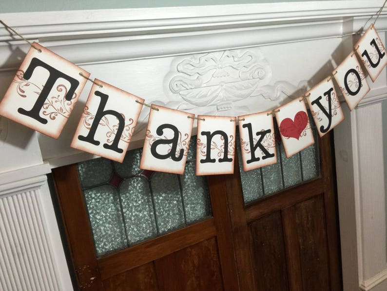 Thank You Banner Wedding Photo Prop Rustic Thank You Sign - Etsy