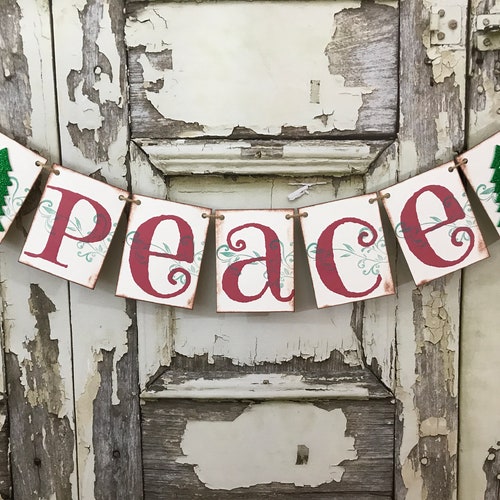 Merry Christmas Banner / Rustic Christmas Banner / Farmhouse - Etsy