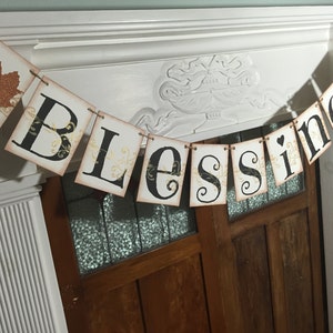 Blessings Banner Thanksgiving Banner Thanksgiving - Etsy