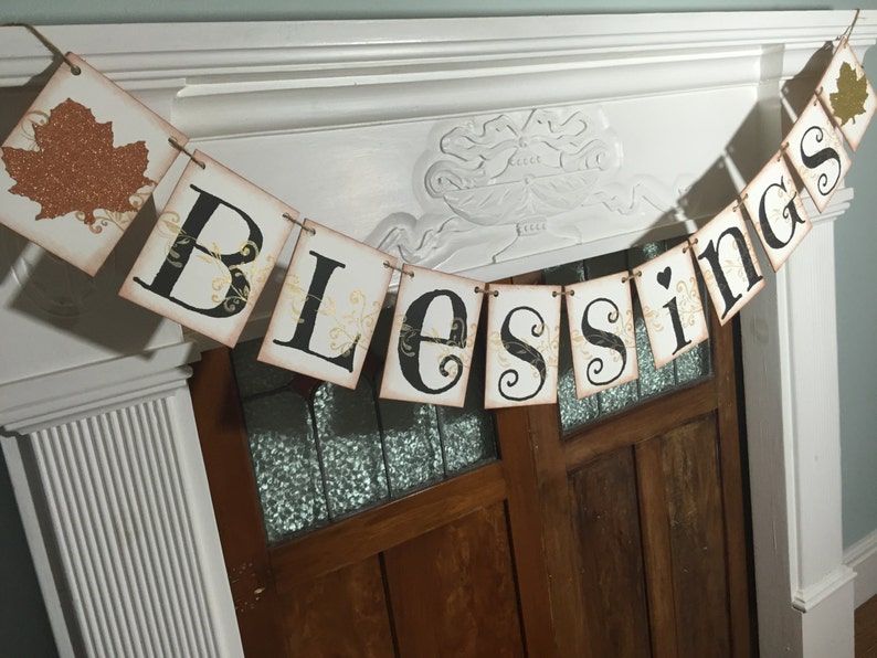 Blessings Banner Thanksgiving Banner Thanksgiving - Etsy