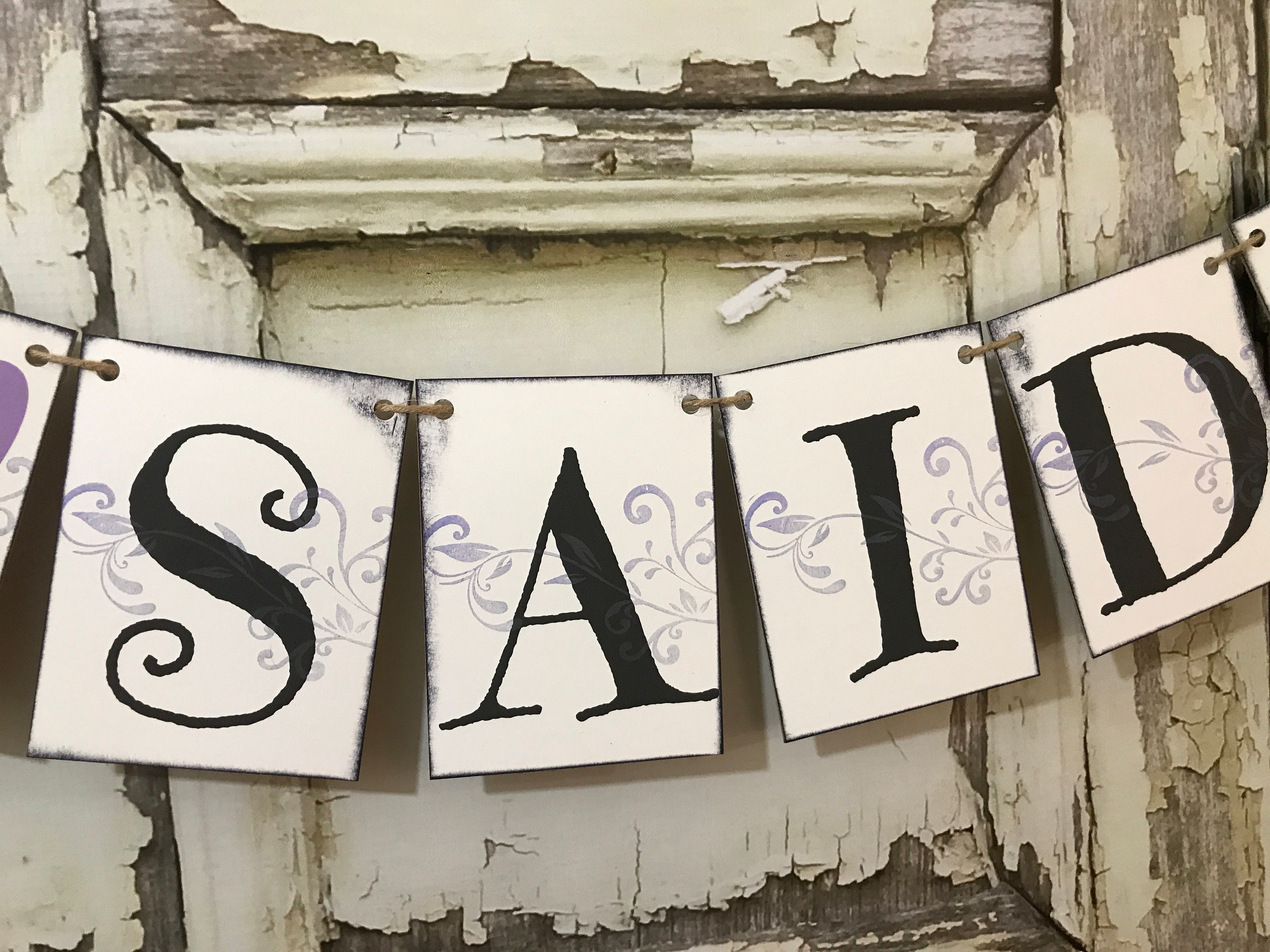 She Said Yes Sign Bridal Shower Ideas Engagement Banner - Etsy