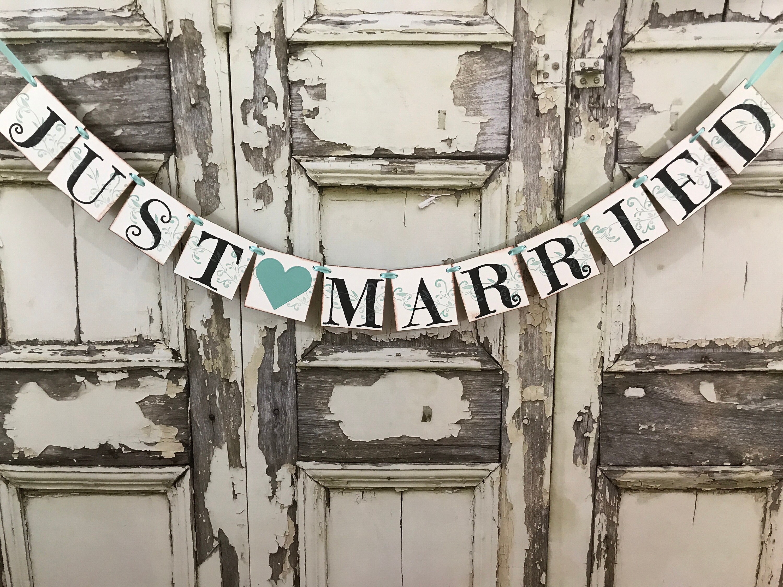 Just Married Banner Rustic Wedding Sign Just Married Decor | Etsy