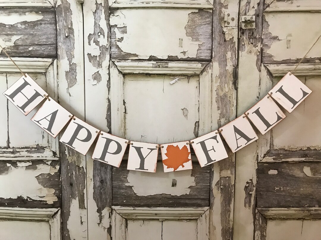 Happy Fall Banner, Fall Decor, Fall Banner, Rustic Fall Sign ...