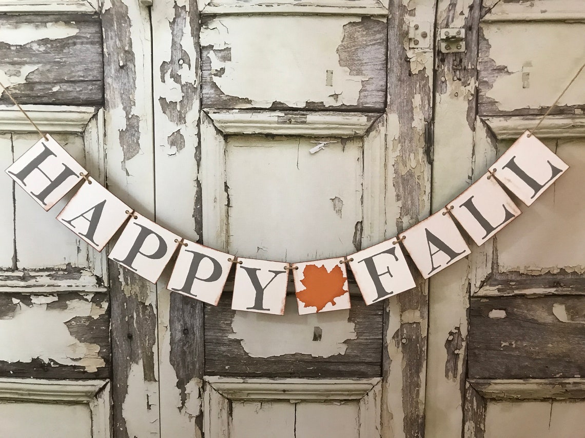 Happy Fall Banner Fall Decor Fall Banner Rustic Fall Sign - Etsy