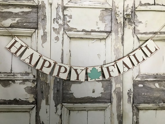 Rustic Happy Fall Banner Fall Decor Autumn Leaves Banner | Etsy