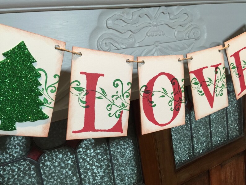 Christmas Love Banner Love Sign Rustic Christmas Decoration | Etsy