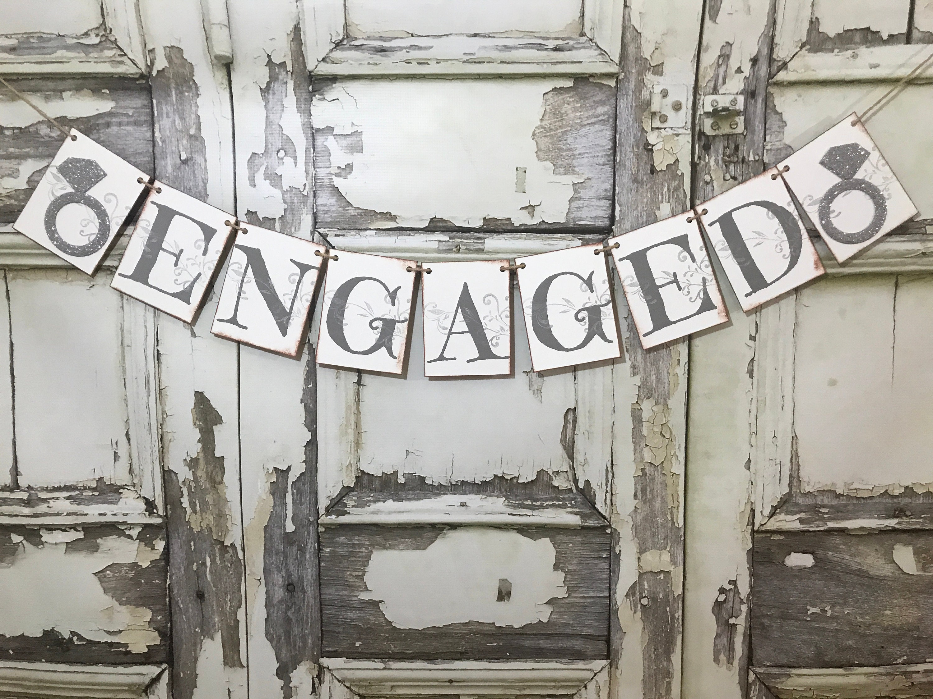 Engagement Banner Engaged Sign Bridal Shower Banner Engaged | Etsy