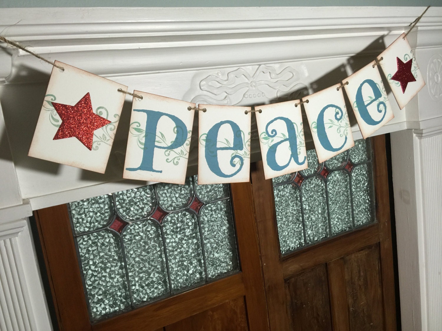PEACE Banner Rustic Christmas Banner Peace Garland - Etsy